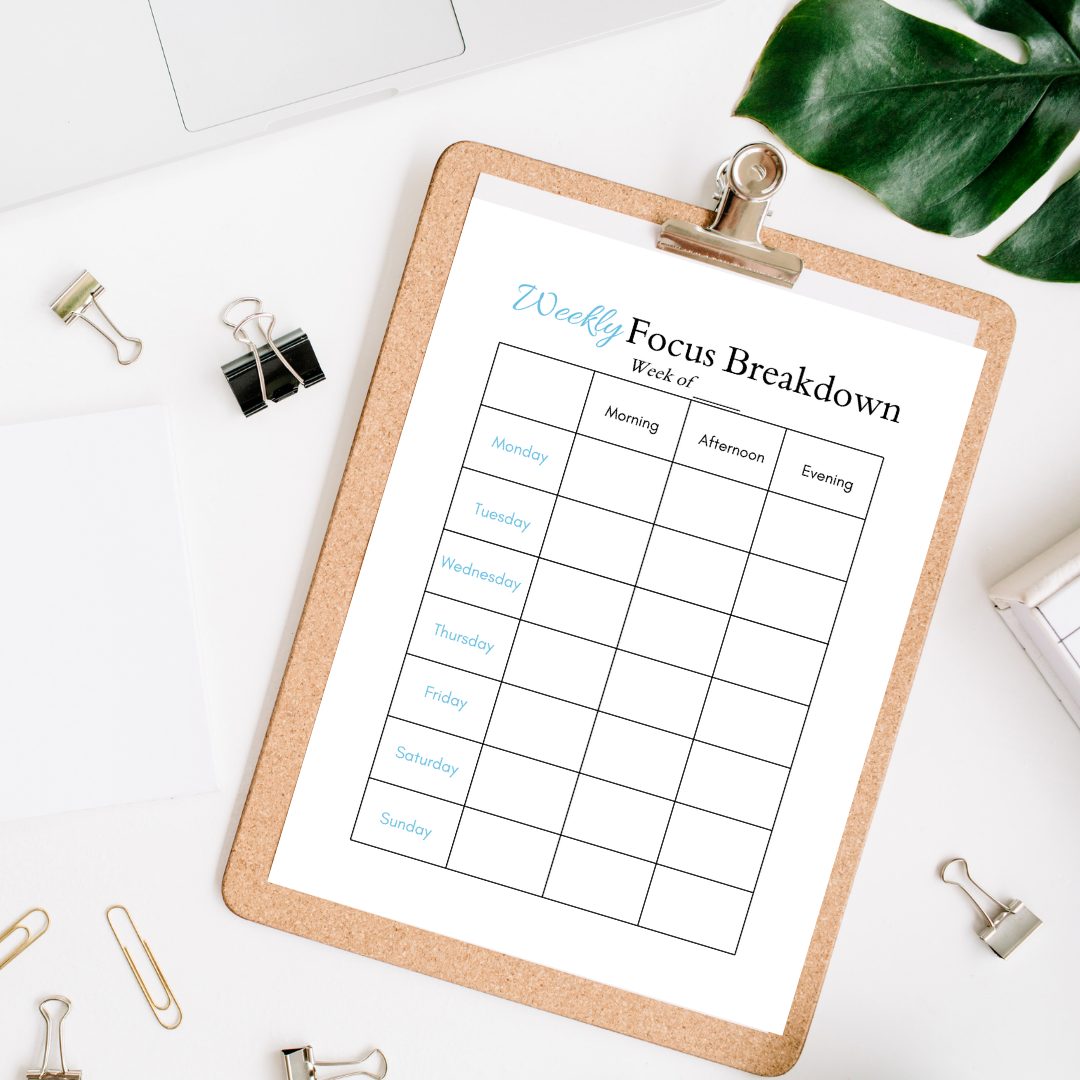 Weekly Breakdown Single Insert – Shop AngelGrace